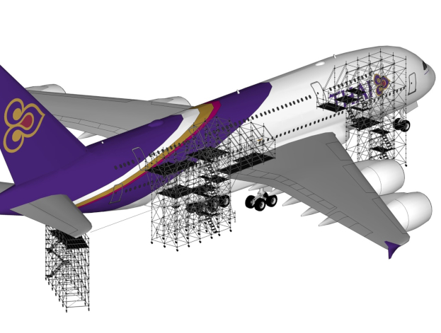 Thai Airline A380 Aircraft maintenance Project with Ø48.6mm Facade ...